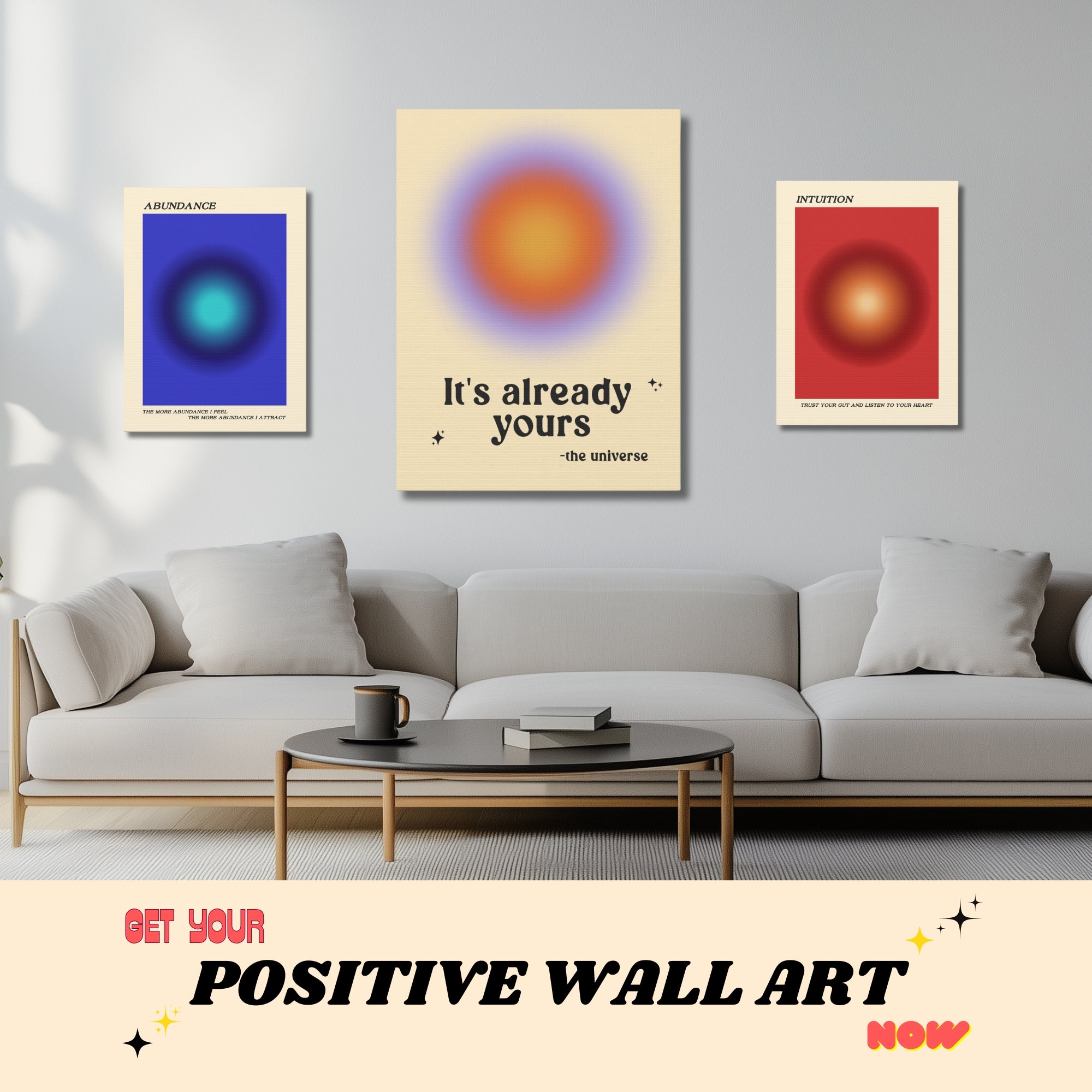 Positive affirmation Wall Art - Canvas, Home Decor, Art print – Golden ...